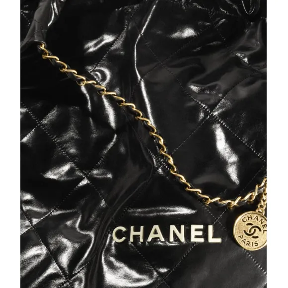 香奈儿/Chanel 大型 CHANEL 22 包 - 闪亮小牛皮、金色&亮面金属 — 时尚 AS3262-B08038-94305-小迈步海 ...