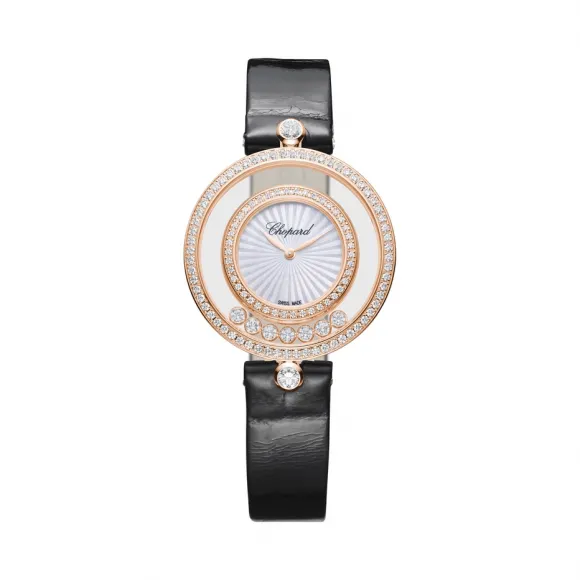萧邦/Chopard Happy Diamonds系列 石英机芯 18K玫瑰金 女表 209426-5201-小迈步海淘品牌官网