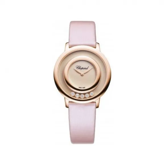 萧邦/Chopard Happy Diamonds系列 石英机芯 18k玫瑰金镶钻 女表 209429-5106-小迈步海淘品牌官网
