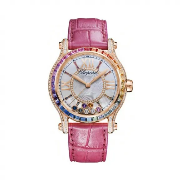萧邦/Chopard Happy Diamonds系列 自动机械机芯 18k玫瑰金镶嵌宝石 女表 274891-5007-小迈步海淘品牌官网