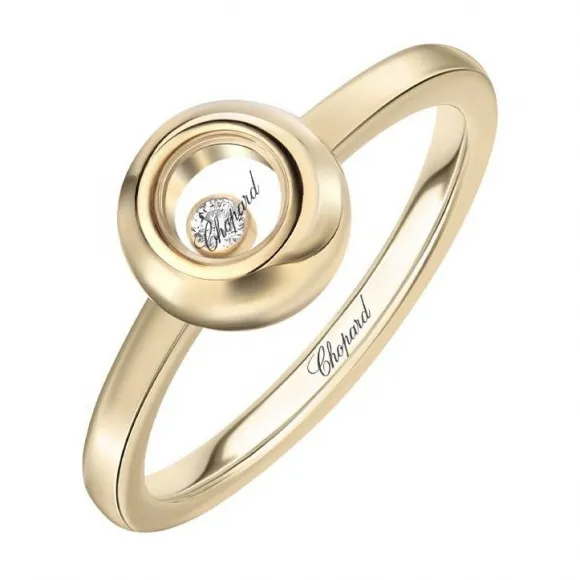 萧邦/Chopard Happy Diamonds Yellow Gold Diamond Ring Size 53 829010-0110 ...