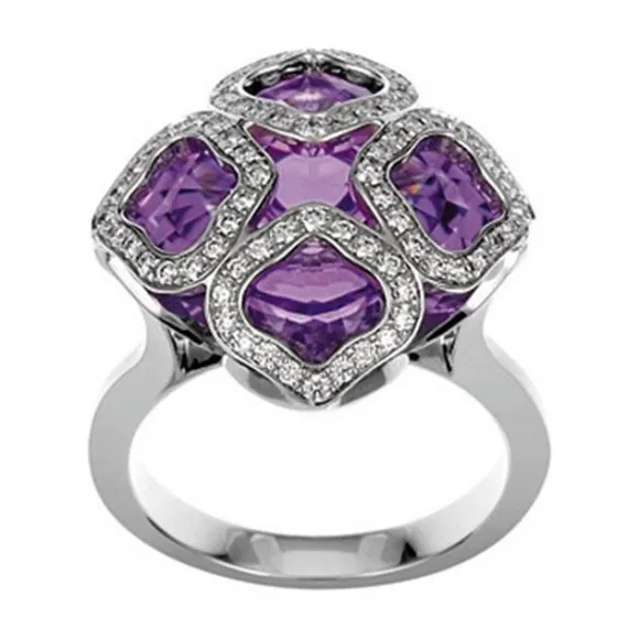 萧邦/Chopard IMPERIALE White Gold Amethyst Diamond Ring Size 52 829726 ...