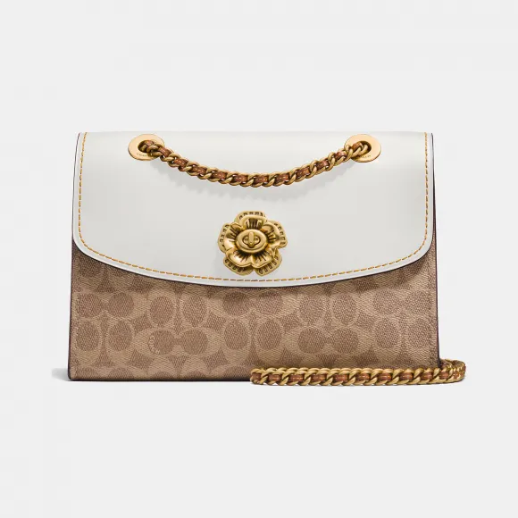 蔻驰/Coach 拼色经典标志帆布PARKER手袋 30585 B4HA-小迈步海淘品牌官网