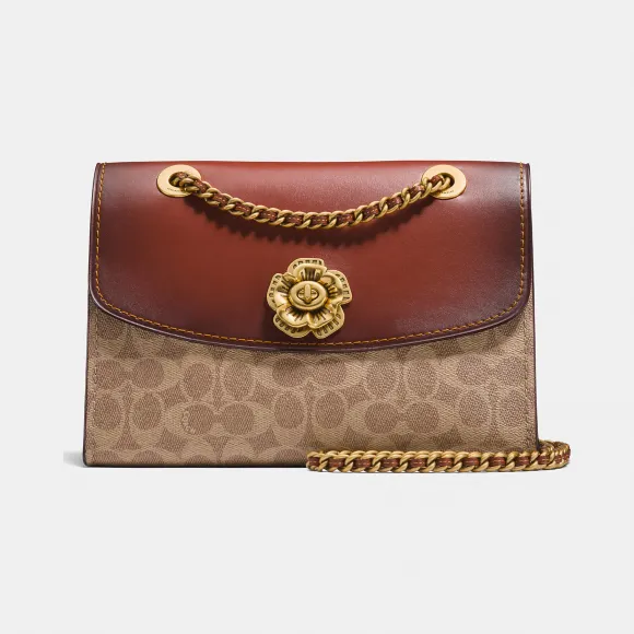 蔻驰/Coach 拼色经典标志帆布PARKER手袋 30585 B4RU-小迈步海淘品牌官网