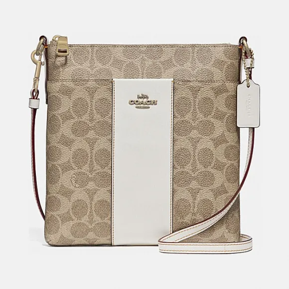 蔻驰/Coach 拼色经典标志帆布KITT信使斜挎包 31540_B4NQ5-小迈步海淘品牌官网