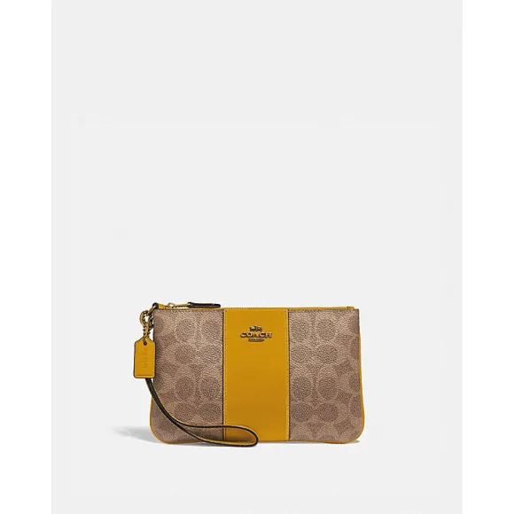 蔻驰/Coach 拼色经典标志帆布小号腕包 32445-B4QTL-小迈步海淘品牌官网