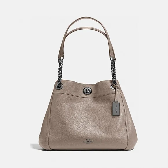 蔻驰/Coach 抛光粒面皮革EDIE单肩包 36855 DKFOG-小迈步海淘品牌官网