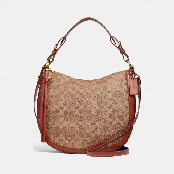 蔻驰/Coach 经典标志帆布SUTTON半月包 38580 B4NQ4-小迈步海淘品牌官网