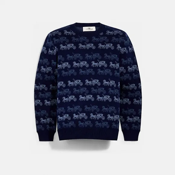 蔻驰/Coach 马车图案毛衣 4015-NAV-小迈步海淘品牌官网