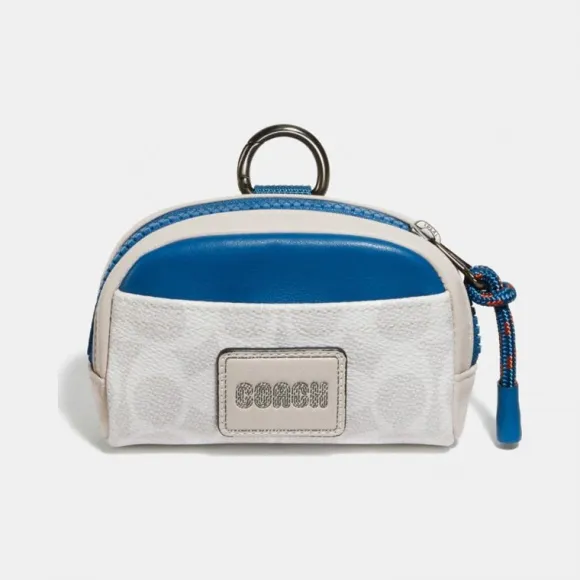 蔻驰/Coach 拼色经典标志帆布COACH饰片PACER零钱手包 906-QVY-小迈步海淘品牌官网