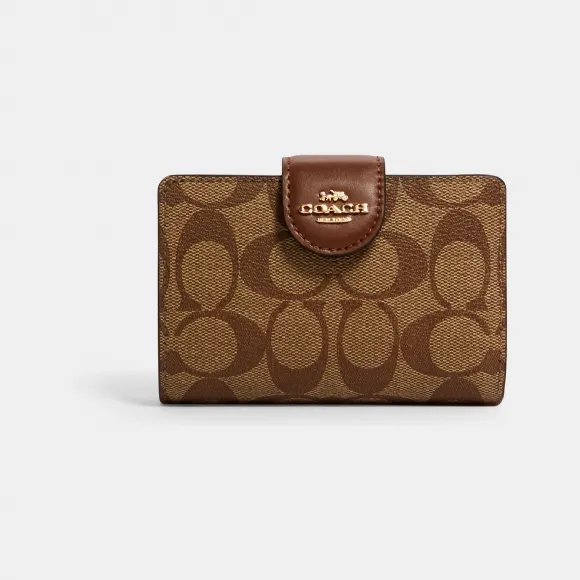 蔻驰/Coach 中号标志帆布角拉链钱包 C0082-IME74-小迈步海淘品牌官网