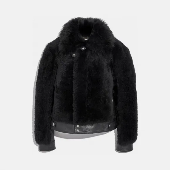 蔻驰/Coach 女士 皮毛一体短夹克 C0278-BLK-0-小迈步海淘品牌官网