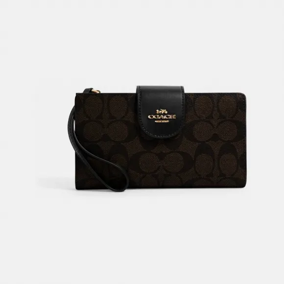 蔻驰/Coach 拼色签名帆布科技钱包 C2874-IMAA8-小迈步海淘品牌官网