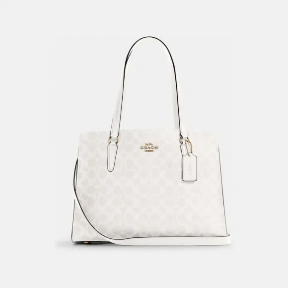 蔻驰/Coach Tatum 标志性帆布手提包 C4075-IMRFF-小迈步海淘品牌官网