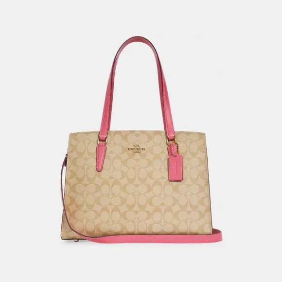 蔻驰/Coach Tatum 标志性帆布手提包 C4075-IMSQ1-小迈步海淘品牌官网