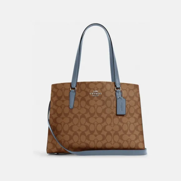 蔻驰/Coach Tatum 标志性帆布手提包 C4075-SVTV2-小迈步海淘品牌官网