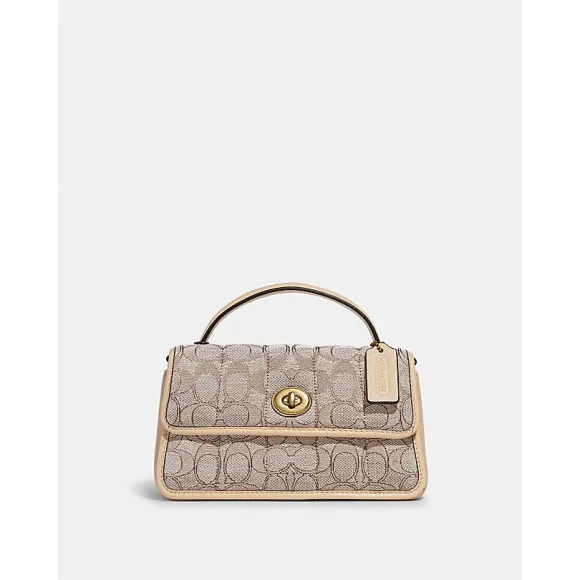 蔻驰/Coach 经典标志提花织物绗缝旋锁20号手拿包 C5279-B4SHG-小迈步海淘品牌官网