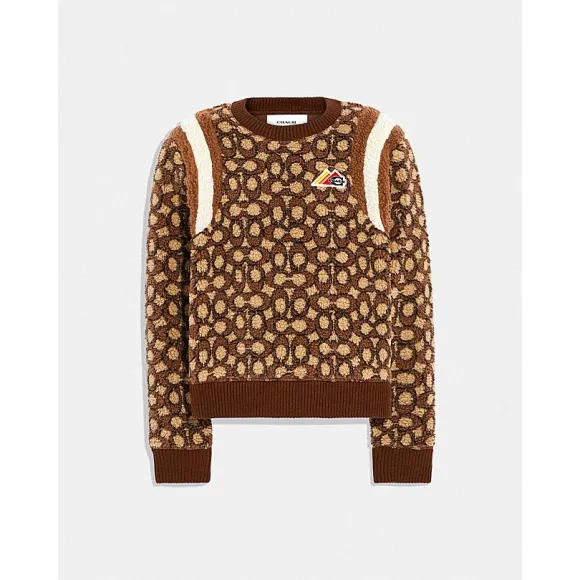 蔻驰/Coach 经典标志羊羔绒圆领上衣 C7646-TT7-M-小迈步海淘品牌官网