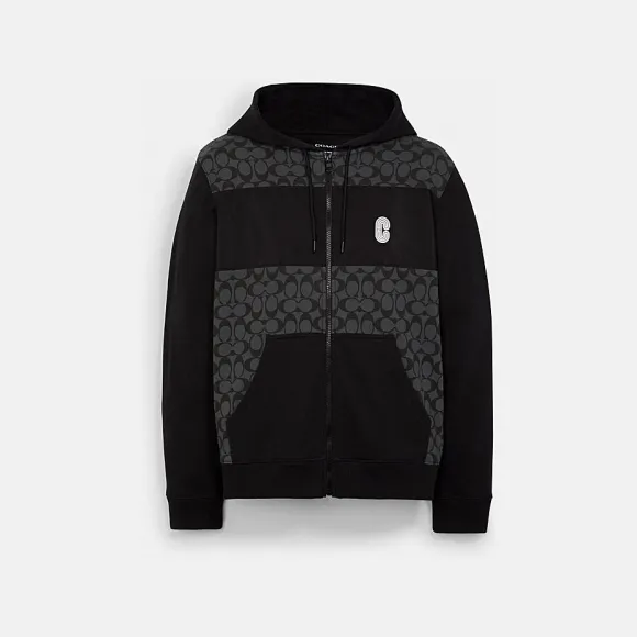 蔻驰/Coach 经典标志拉链连帽卫衣 C7817-R8E-小迈步海淘品牌官网