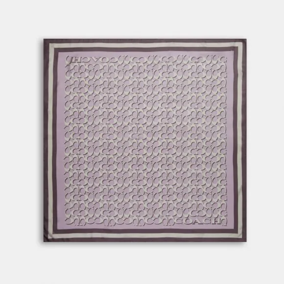 蔻驰/Coach 标志印花真丝方巾 C8362-SOT-小迈步海淘品牌官网