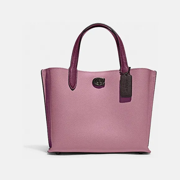 蔻驰/Coach V5RQN 皮革 拼色WILLOW 24号托特包 C8561-V5RQN-小迈步海淘品牌官网