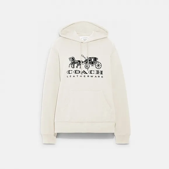 蔻驰/Coach 米白色 马车图案连帽卫衣 C9113-CRM-XL-小迈步海淘品牌官网