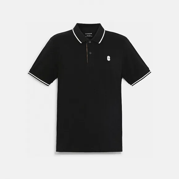 蔻驰/Coach 经典标志细节POLO衫 C9513-BLK-小迈步海淘品牌官网