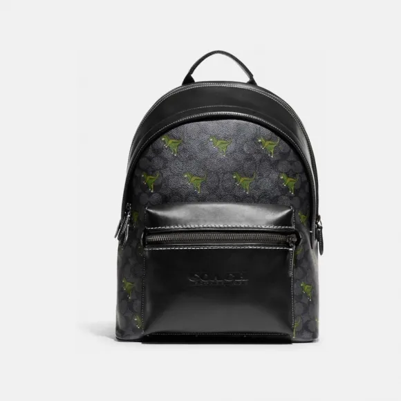 蔻驰/Coach 浅灰色 PVC 经典标志帆布REXY印花CHARTER背包 CF074-CHR-小迈步海淘品牌官网