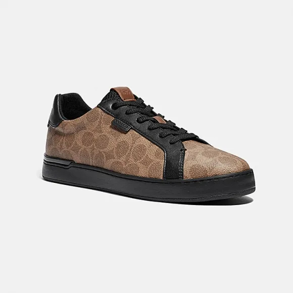 蔻驰/Coach 棕褐色+黑色 经典标志LOWLINE低帮运动鞋 CG999-TN-小迈步海淘品牌官网