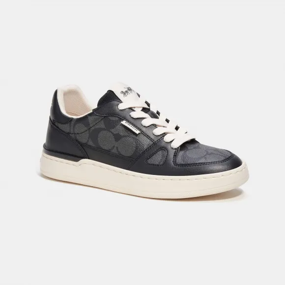 蔻驰/Coach Clip Court 标志性帆布低帮运动鞋 CM691-CQ-BK5-B-小迈步海淘品牌官网