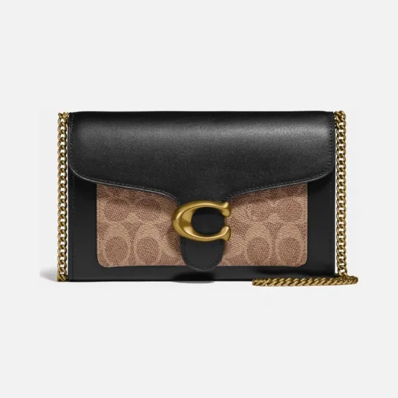 蔻驰/Coach 女士 拼色经典标志帆布TABBY链条手拿包 86094_B4OOH-小迈步海淘品牌官网