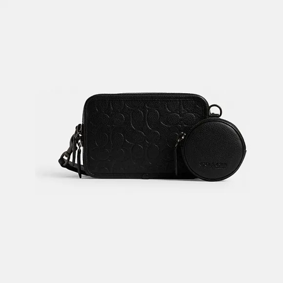 蔻驰/Coach 经典标志皮革多功能小手包CHARTER斜挎包 CP268-BLK-小迈步海淘品牌官网