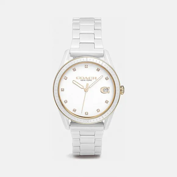 蔻驰/Coach PRESTON运动手表，36MM W1595 WHT-小迈步海淘品牌官网