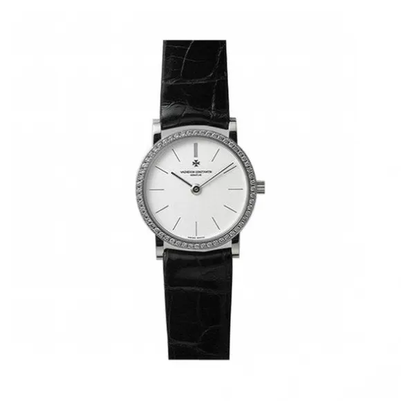 江诗丹顿/Vacheron Constantin Patrimony传承系列 18k白金镶钻 石英机芯 女表 25593-000-小迈步海淘品牌官网