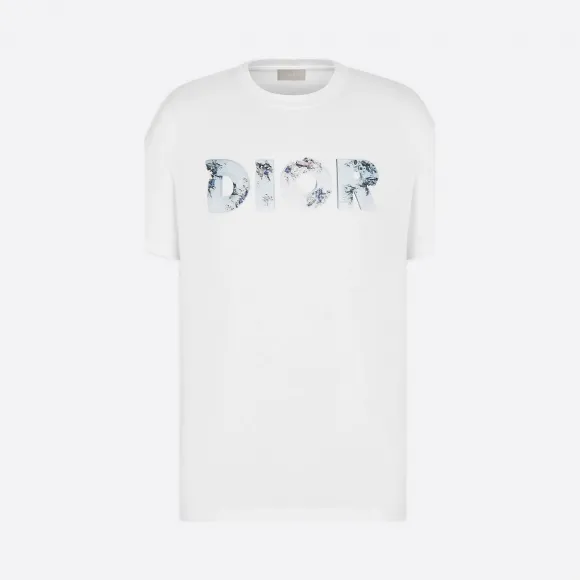 迪奥/Dior 白色棉质平纹针织布 T 恤搭配 DIOR AND DANIEL ARSHAM 褪色 3D 徽标印花 023J600E0589-C088-小迈步海淘品牌官网