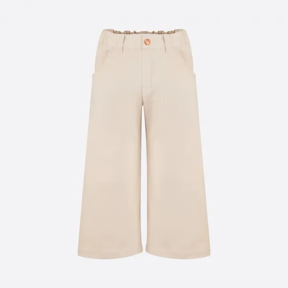 迪奥/Dior 米色和粉色棉质混纺阔腿长裤 0RBM12PANA-Y026-小迈步海淘品牌官网