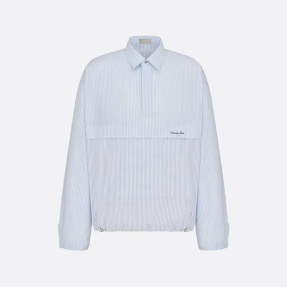 迪奥/Dior 套头衬衫 白色棉府绸蓝色条纹 Christian Dior Couture 标志 313C507A5656_C070_T42 ...