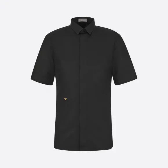 迪奥/Dior 黑色棉府绸小蜜蜂标识短袖衬衫 733C510B1581-C901-小迈步海淘品牌官网