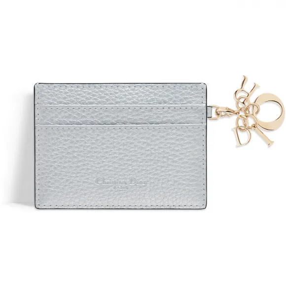 迪奥/Dior Lady dior银色金属光泽粒面触感小牛皮卡套 S0126OVMV M85K-小迈步海淘品牌官网
