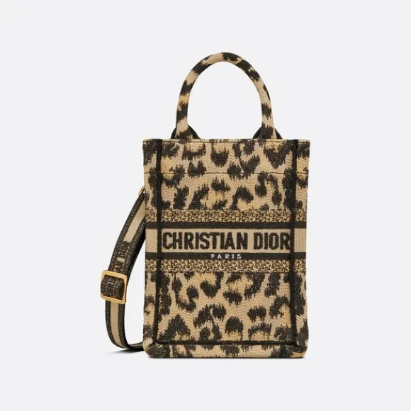 迪奥/Dior 迷你 Book Tote 手机袋 米色 Mizza 图案刺绣 (13 x 18 x 5 cm) S5555CRHM_M918 ...