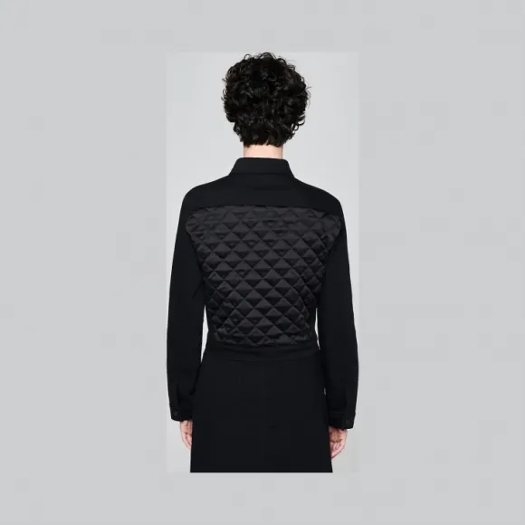 艾斯卡达/Escada 牛仔布和缎面九分夹克 5029973_0001-小迈步海淘品牌官网