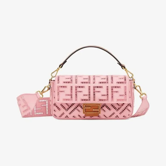 芬迪/Fendi 刺绣粉红色帆布手袋 8BR600-AF2V-F1DST-小迈步海淘品牌官网