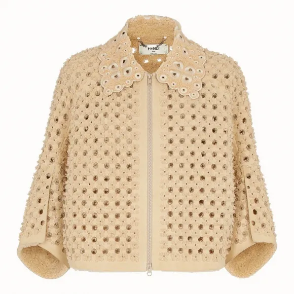 芬迪/Fendi 夹克_米色毛羊皮夹克 FM5197 A5H 9F14PR-小迈步海淘品牌官网