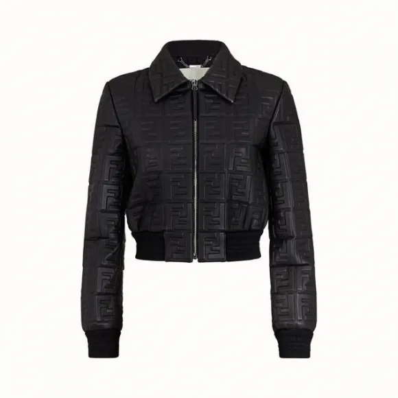 芬迪/Fendi 黑色皮革夹克 FPJ755A6XYF0GME-小迈步海淘品牌官网