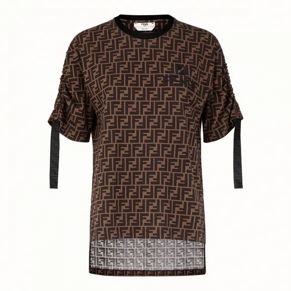 芬迪/Fendi T恤_棕色棉针织T恤 FS7160 A7W 5F1702-小迈步海淘品牌官网