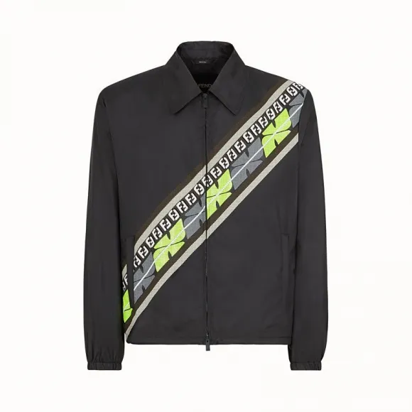 芬迪/Fendi 紧身夹克_黑色尼龙夹克 FW0207 A7F QF0QA1-小迈步海淘品牌官网