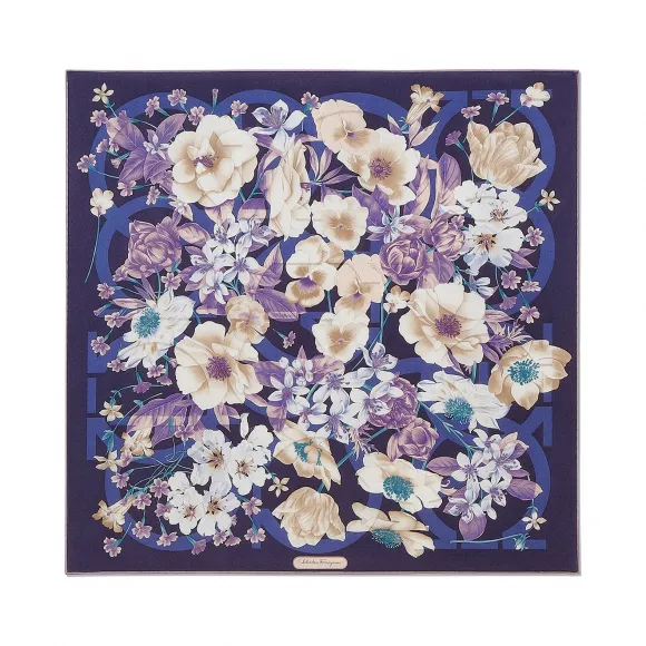 菲拉格慕/Salvatore Ferragamo Gancio花卉印花丝巾 317312_671074-小迈步海淘品牌官网