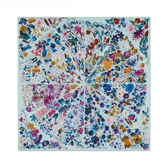 菲拉格慕/Salvatore Ferragamo 月份印花桑蚕丝围巾 317994_726125-小迈步海淘品牌官网