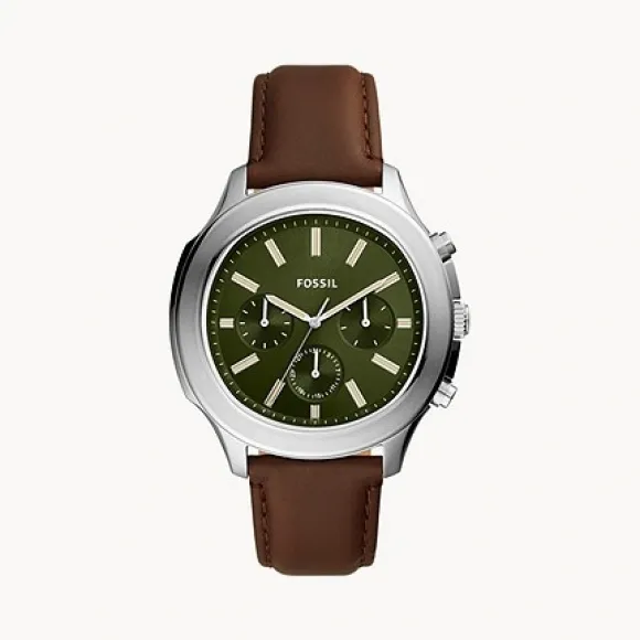化石/Fossil Windfield Multifunction Brown Leather Watch BQ2627-小迈步海淘品牌官网