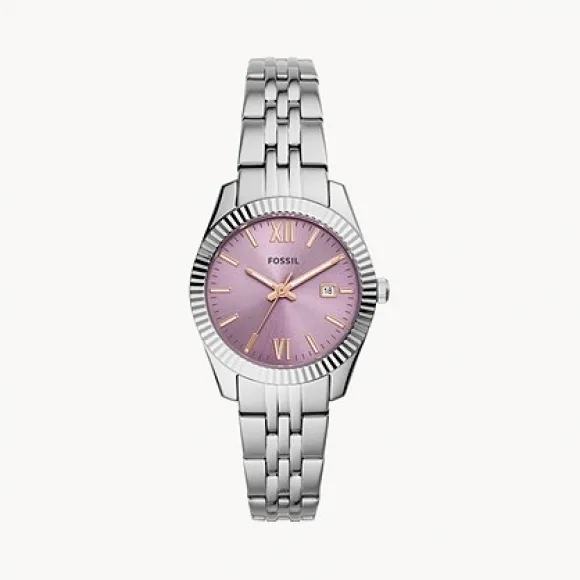 化石/Fossil Scarlette Mini Three-Hand Date Stainless Steel Watch ES5105-小 ...